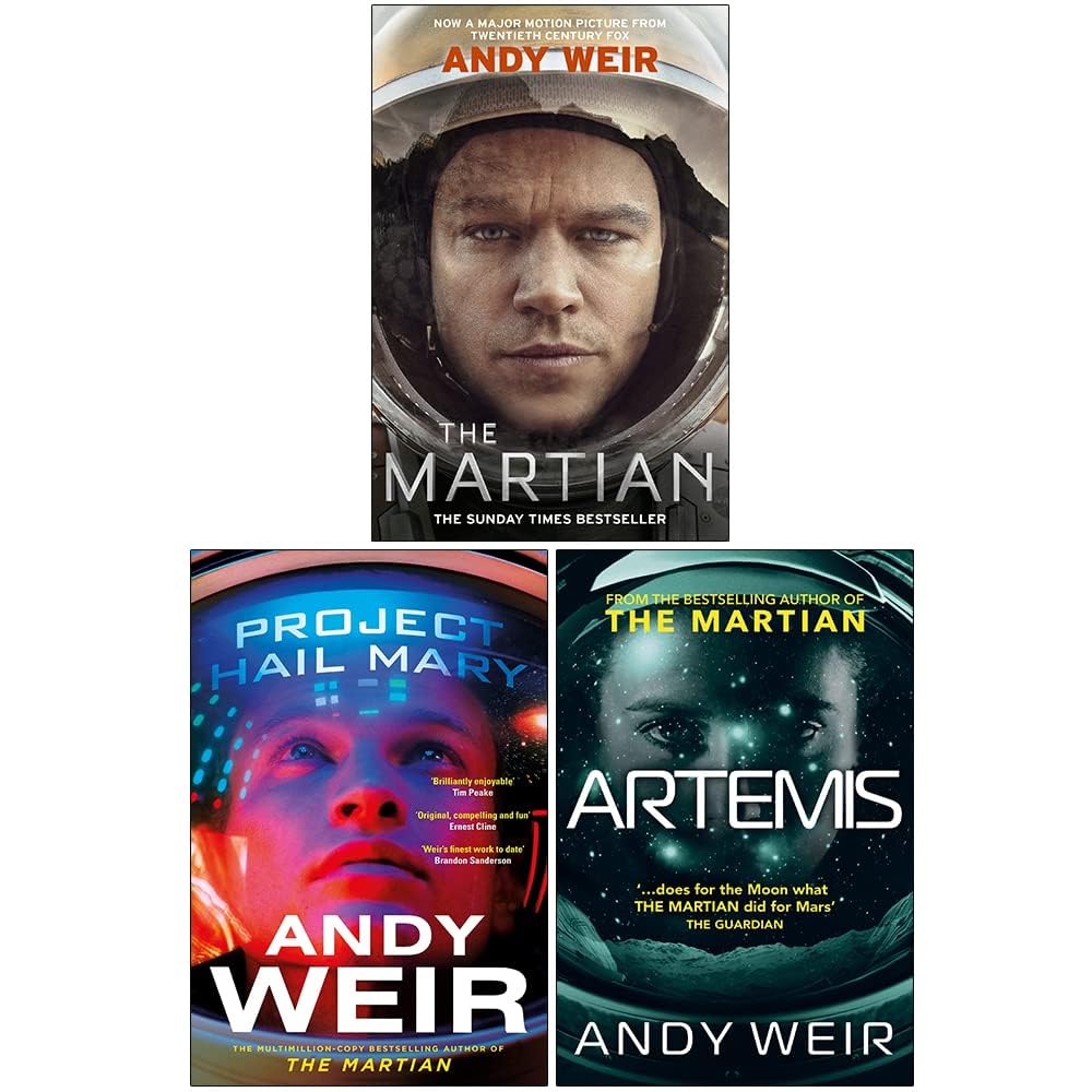 Andy Weir 3 Books Collection Set (The Martian, Artemis, Project Hail M ...